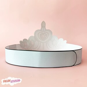 Princess Paper Crown Tiara Printable Party Hat Kids Easy Craft Coloring ...