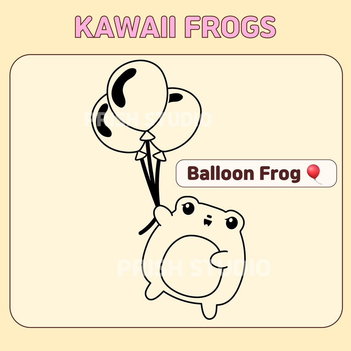Frog SVG Cute Animal Clipart Outline Cut File Cooking Boba Balloon ...