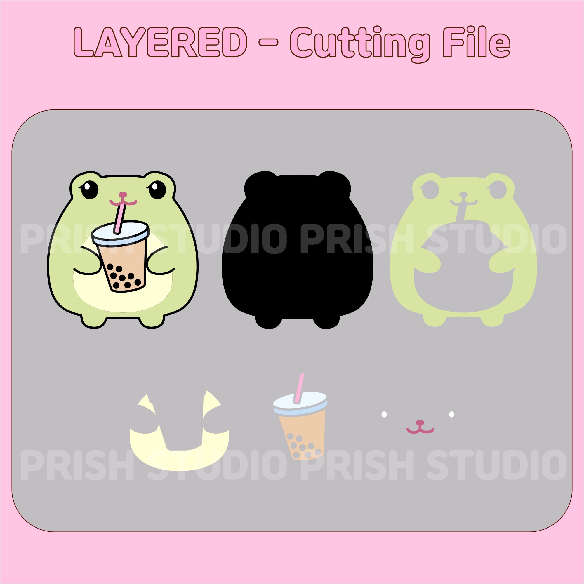 Kawaii Clipart Cute Frog SVG Clip Art Love Stickers PNG Valentine Funny ...