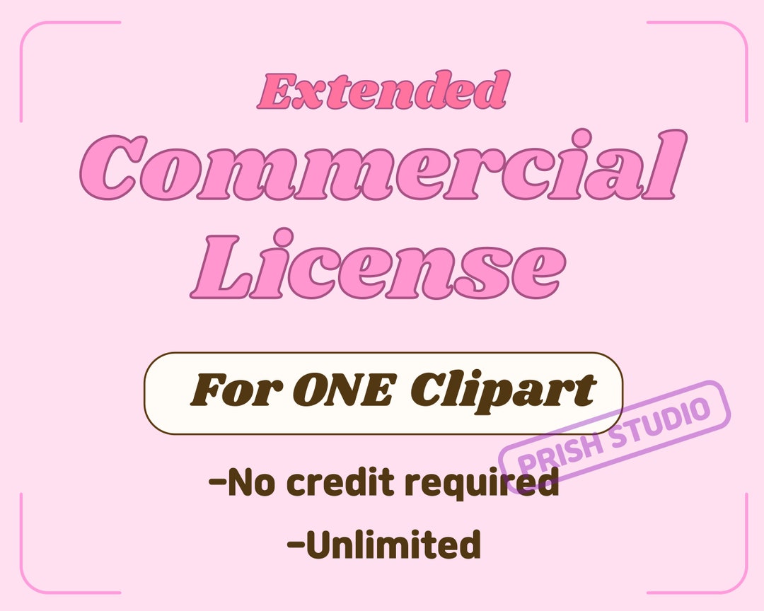 Extended License One Clipart Unlimited With No Credit - Etsy