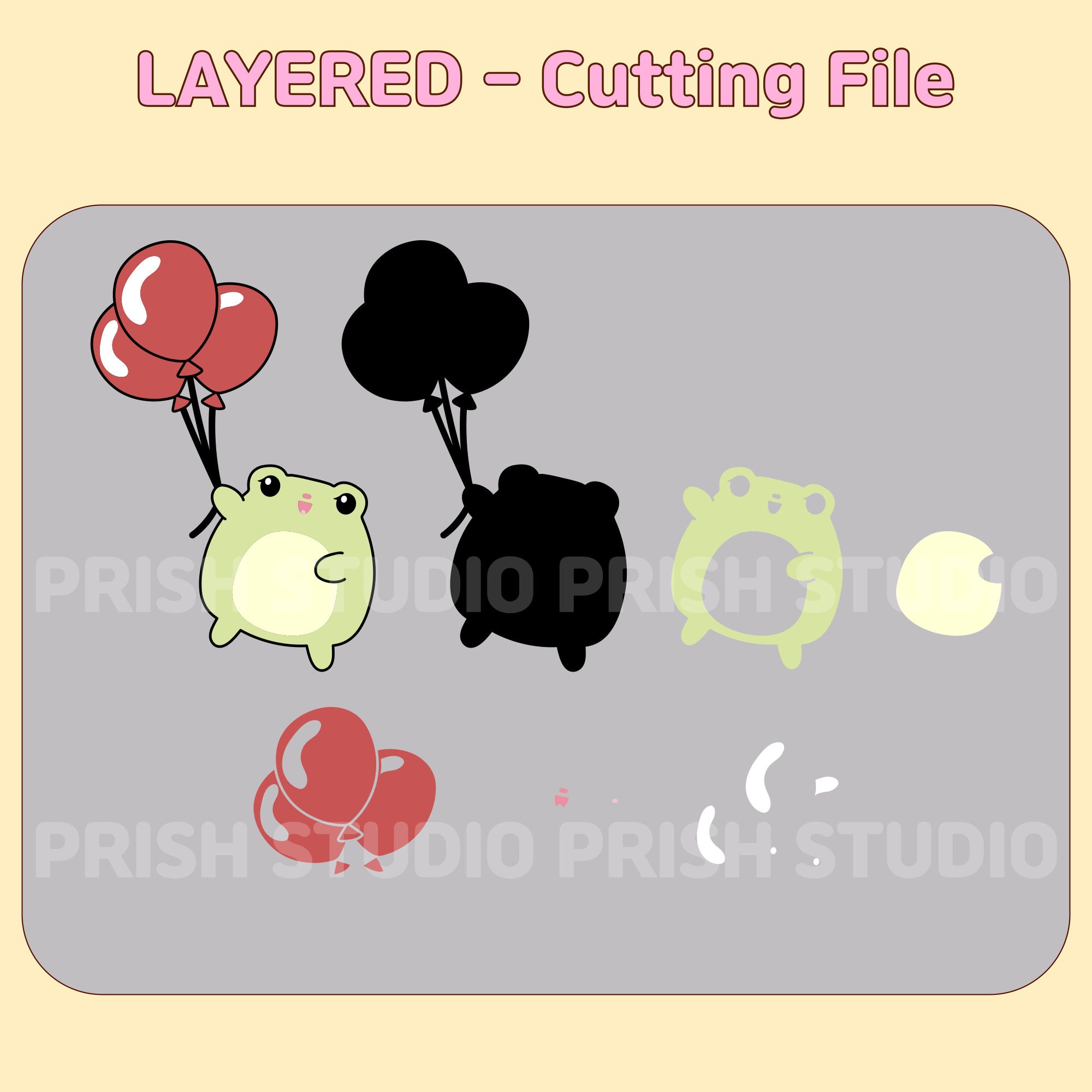 Kawaii Clipart Cute Frog SVG Clip Art Love Stickers PNG Valentine Funny ...