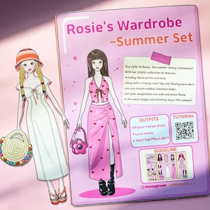 Printable Paper Doll Dress up Kit, Summer Wardrobe, DIY Busy Book, Easy Paper Craft, Girls ...