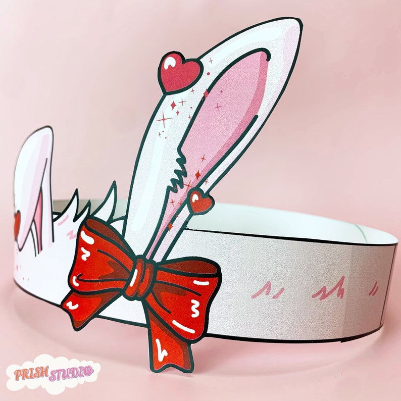 Rabbit Paper Crown Party Hat Printable Rabbit Ears Kids Easy - Etsy