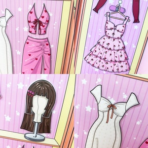 Printable Paper Doll Dress up Kit, Summer Wardrobe, DIY Busy Book, Easy ...
