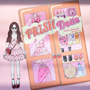 Printable Paper Doll Dress up Kit, Summer Wardrobe, DIY Busy Book, Easy ...