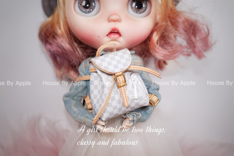 Fashion Doll Mini Luxury Backpack Handmade Doll Bag for Neo Blythe OB11 ...