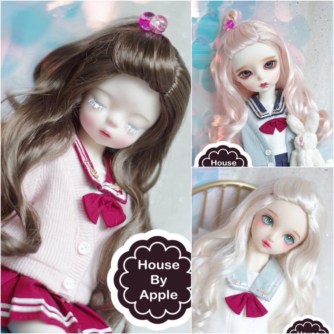 BJD Cute Hair (3 Colour) Imitation Mohair Wig for 1/3 SD 1/4 Msd 1/6 ...