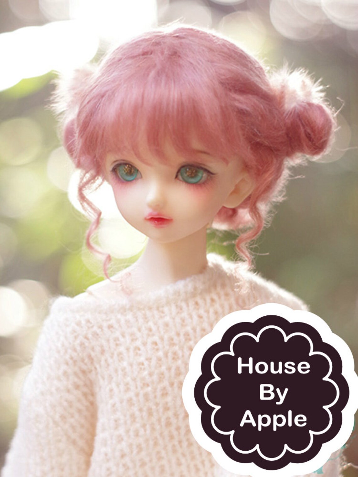 BJD Bridal Cute Dark Pink Odango Hair Mohair Wig for 1/3 SD | Etsy