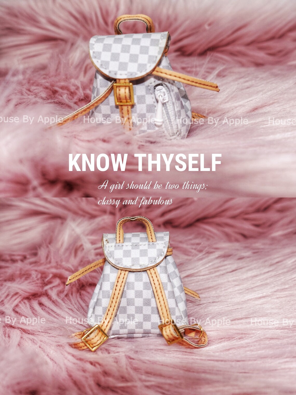 Fashion Doll Mini Luxury Backpack Handmade Doll Bag for Neo Blythe OB11 ...