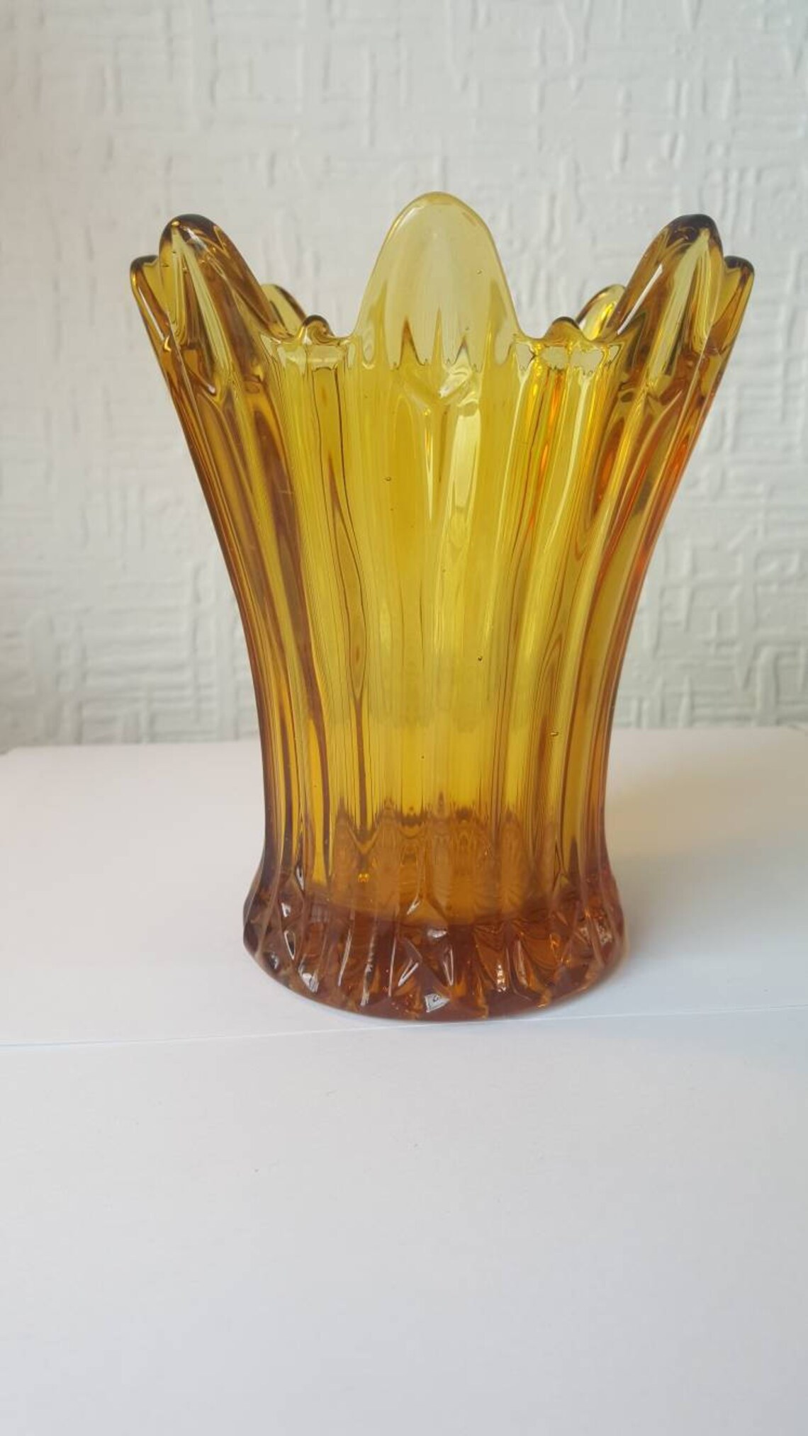 Stunning Sowerby Amber Art Deco Glass Vase Pattern No. 2505 - Etsy UK