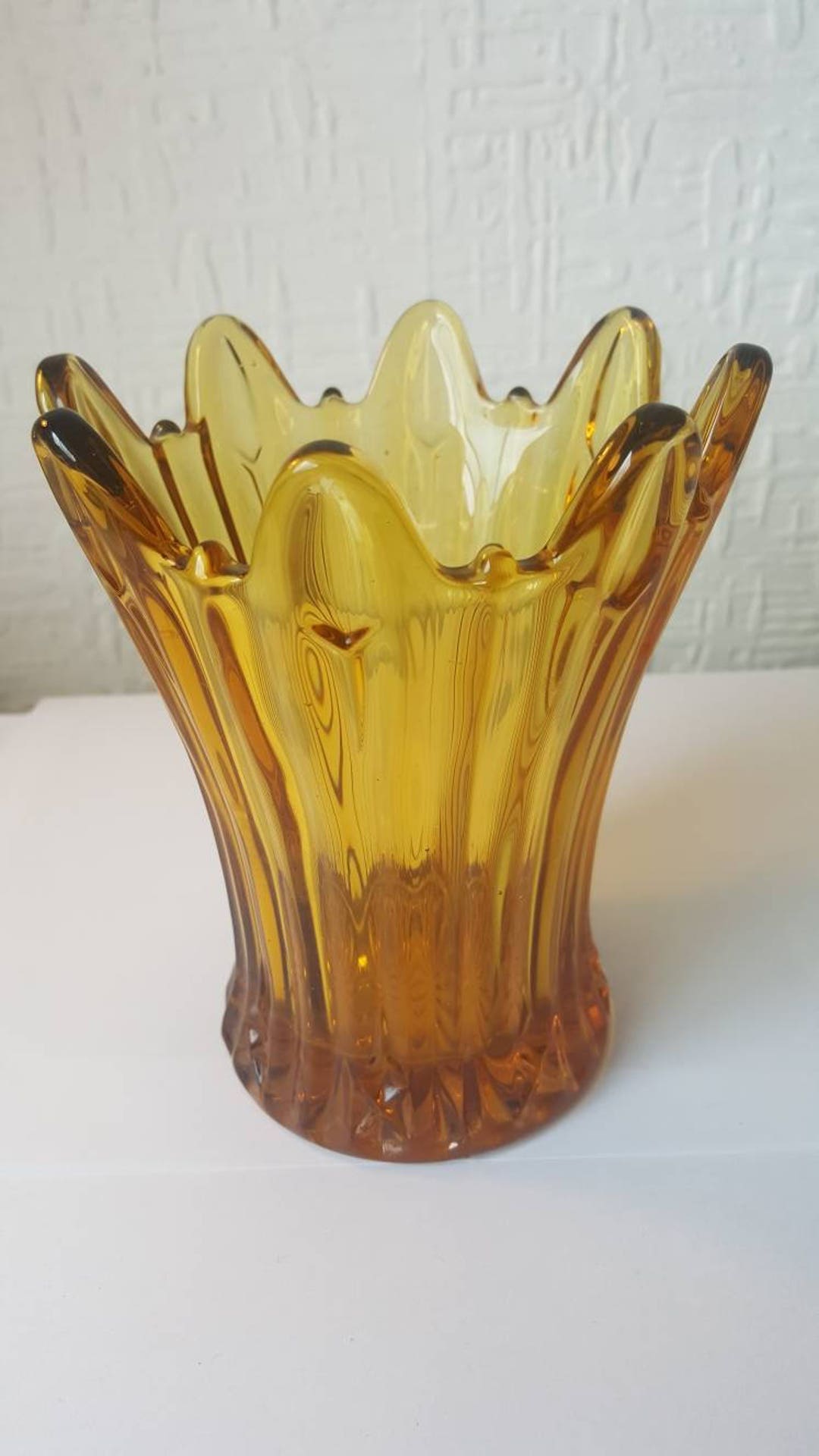 Stunning Sowerby Amber Art Deco Glass Vase Pattern No. 2505 - Etsy
