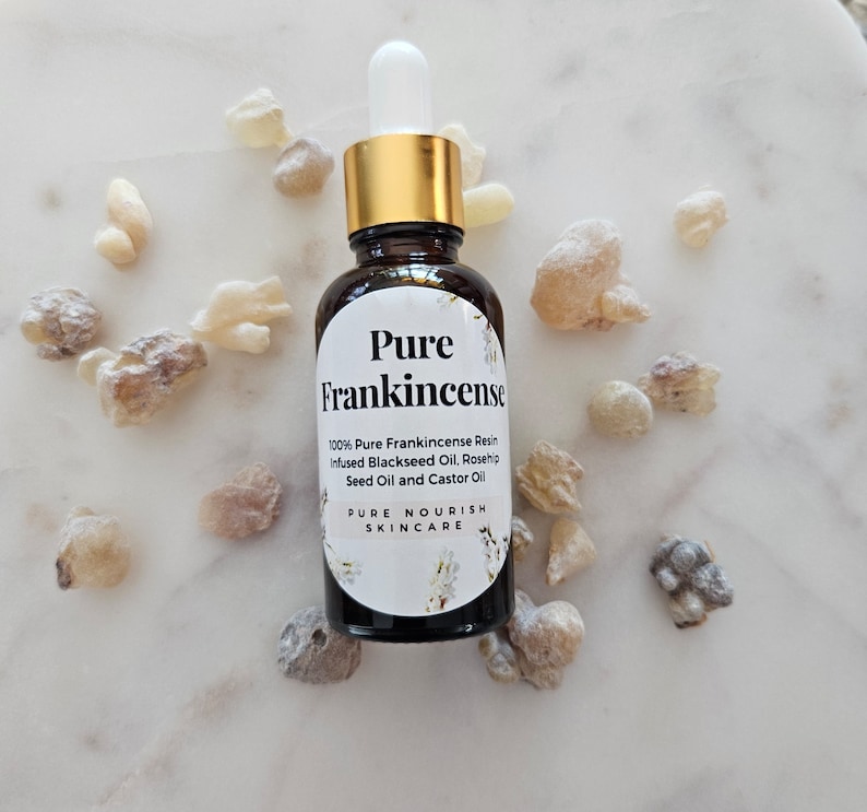 Frankincense Resin Infused Facial Oil: Organic Black Seed, Rosehip and ...