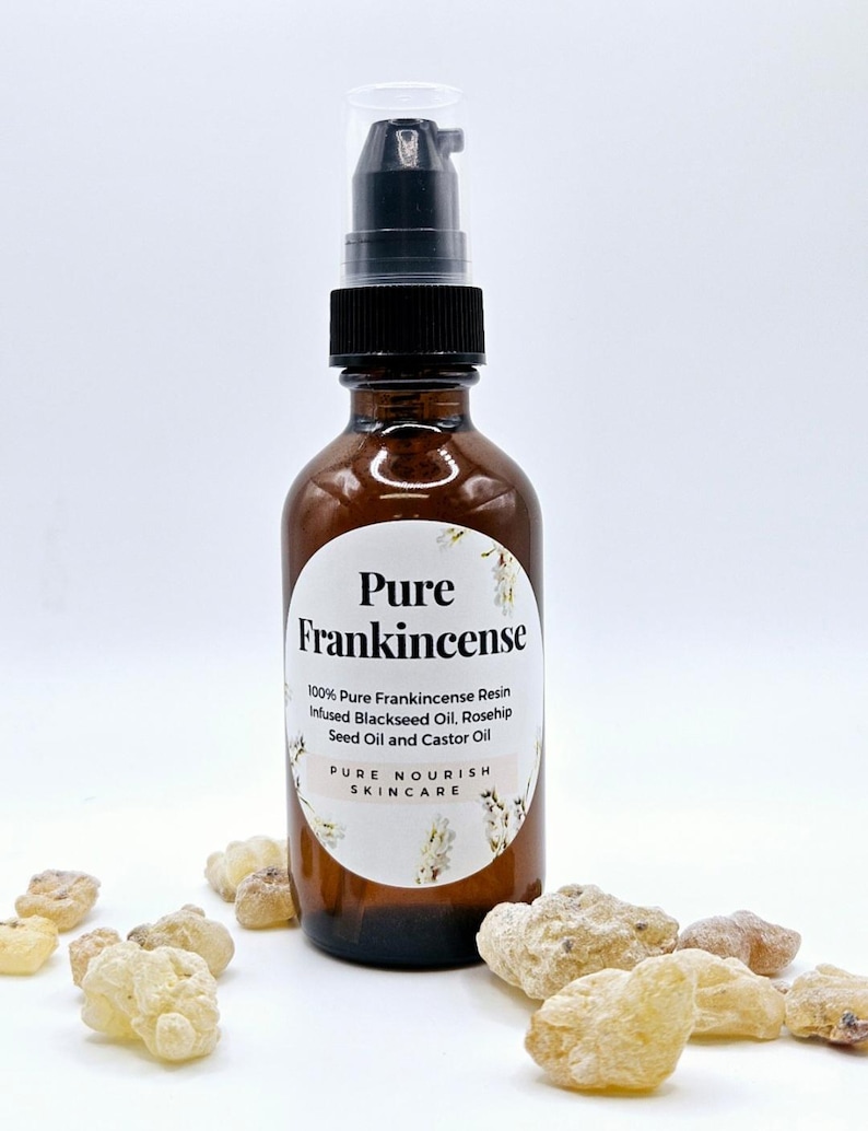 Frankincense Resin Infused Facial Oil: Organic Black Seed, Rosehip and ...