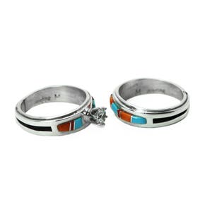 Multi Color Bridal Ring Set - Etsy