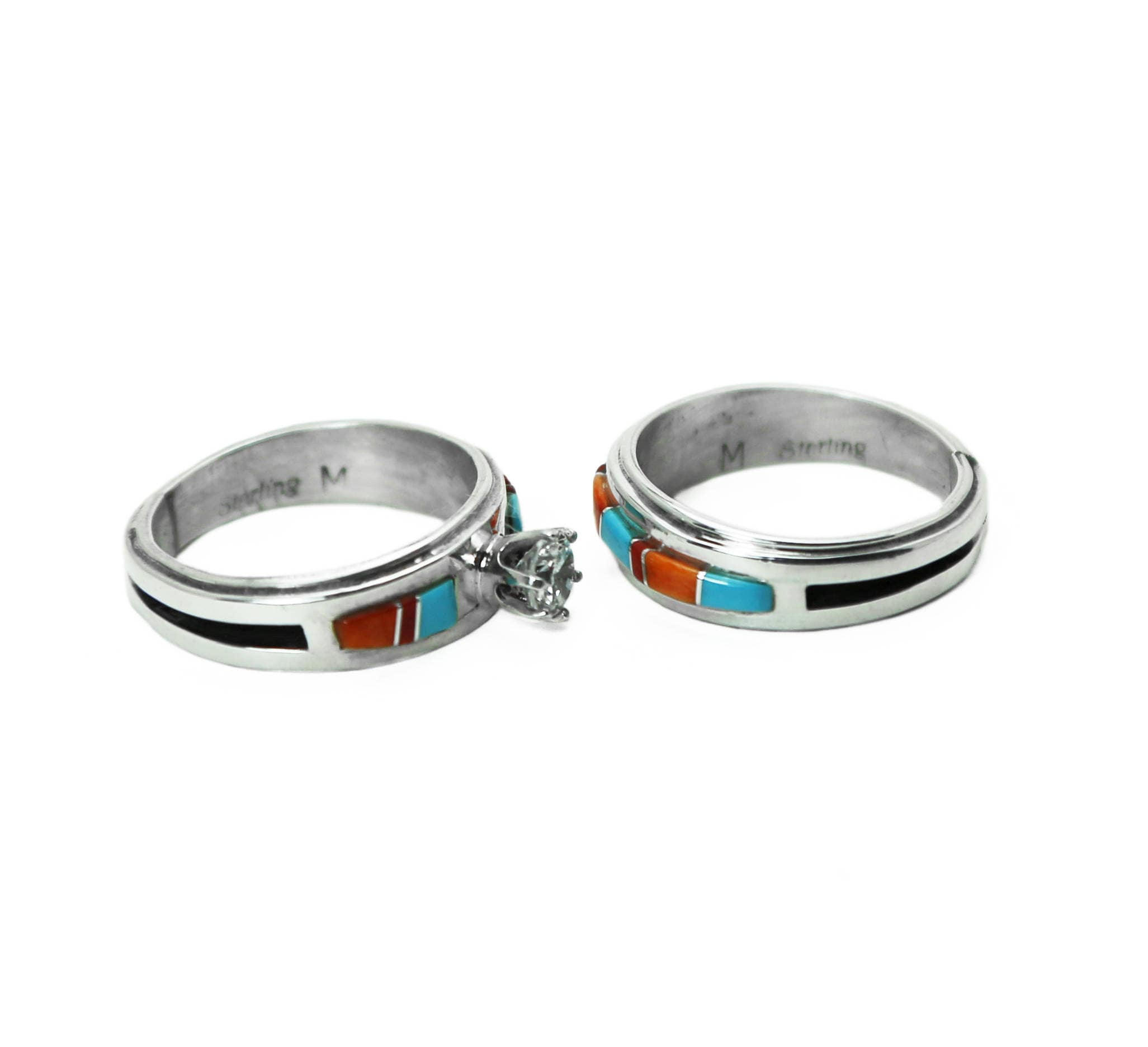 Multi Color Bridal Ring Set | Etsy