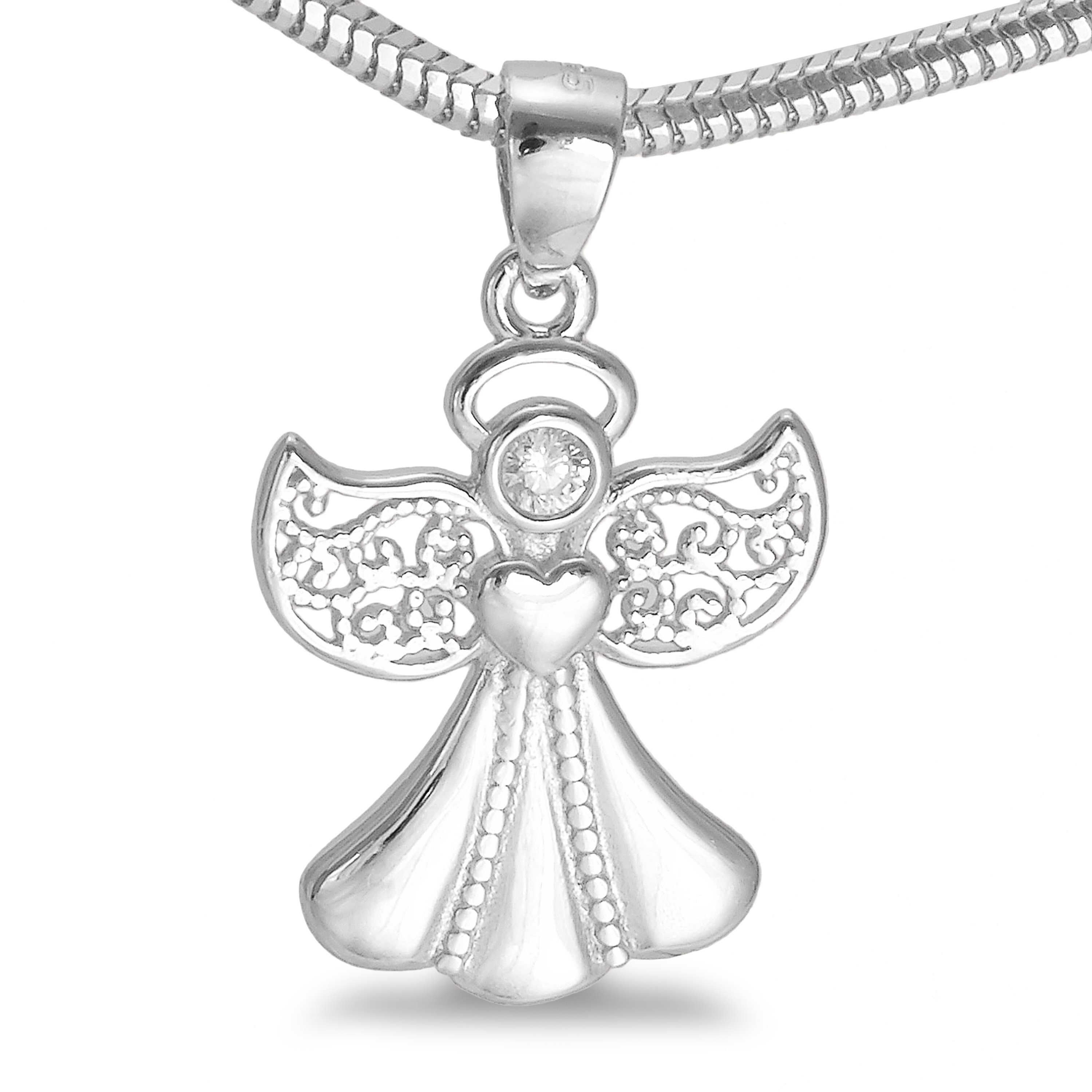 925 Silver Angels Wings Heart Pendant Angel Joyería Guardián | Etsy