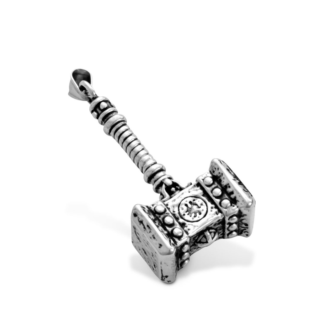 Stainless Steel Amulet Thor's Hammer Pendant Mjoelnir - Etsy