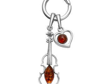 Amber Silver Keychain - Etsy