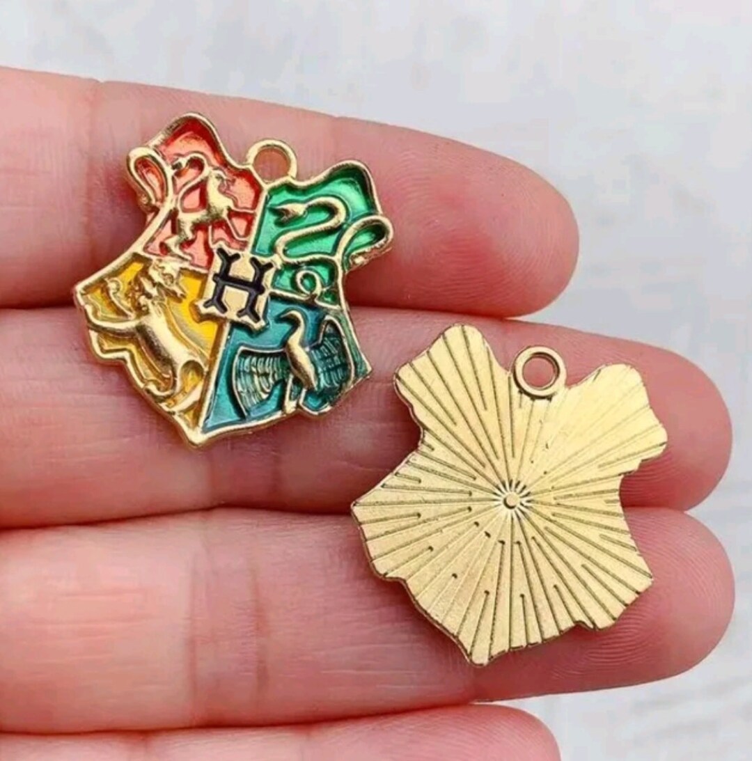 Harry Potter Hogwarts House Coat of Arms Charm - Etsy
