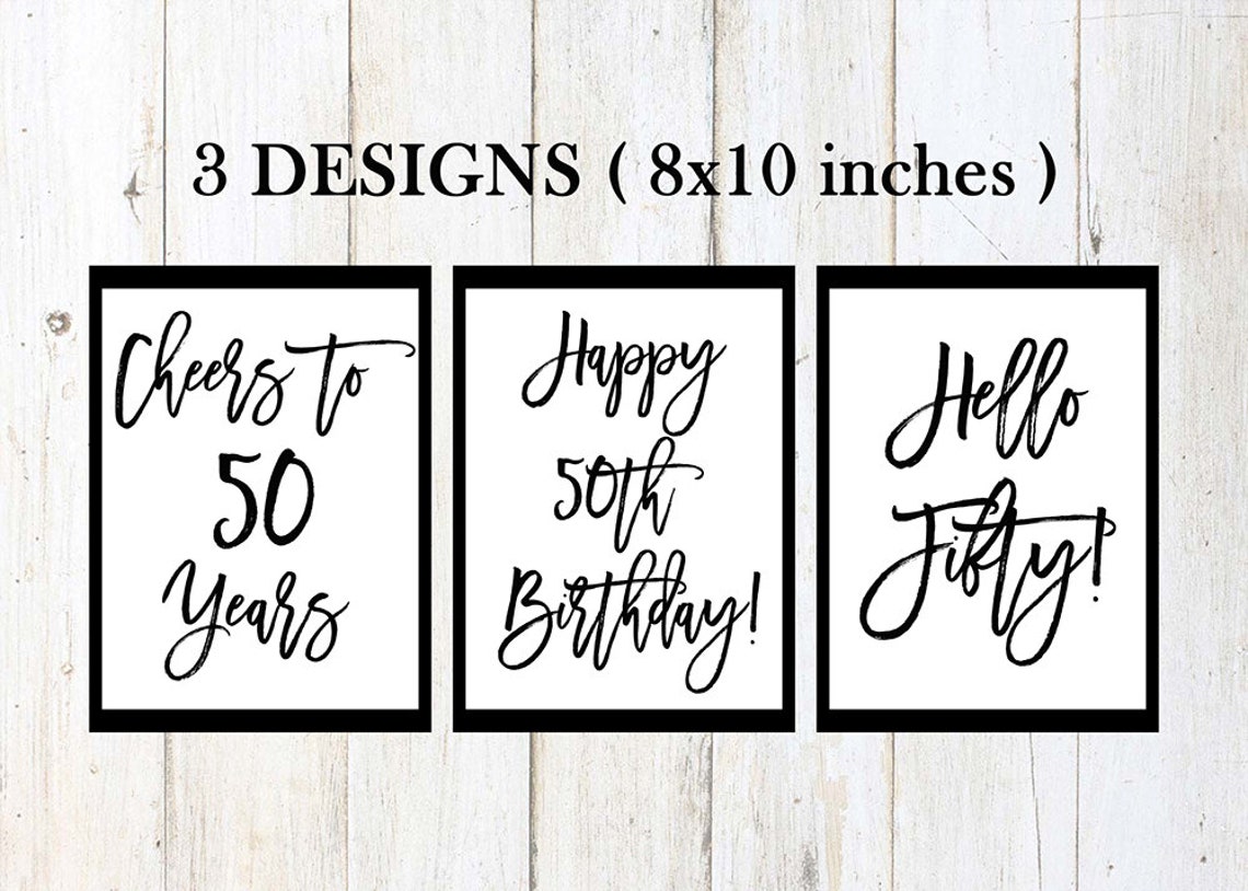 50th Birthday Signs Happy 50th Birthday Cheers to 50 Years - Etsy