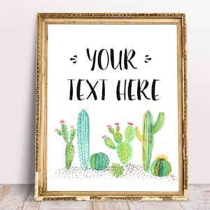 Editable Cactus Sign, Printable, Cactus Birthday Template, 8x10, Cactus ...