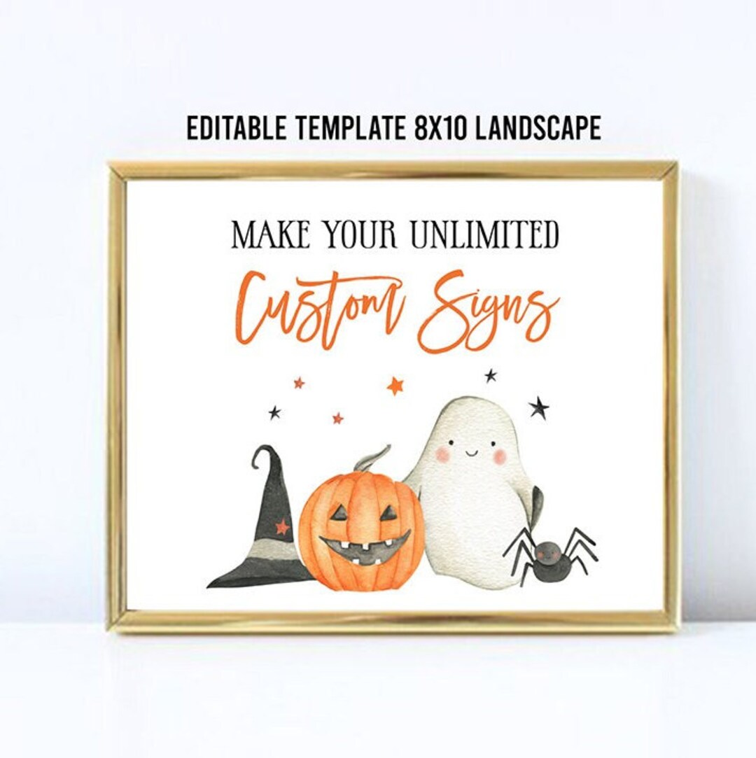 Editable Halloween Party Sign, Printable, Halloween Baby Shower ...