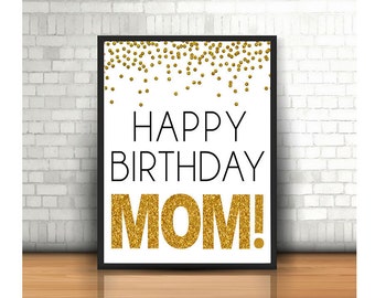 Happy Birthday Mom Sign | Etsy