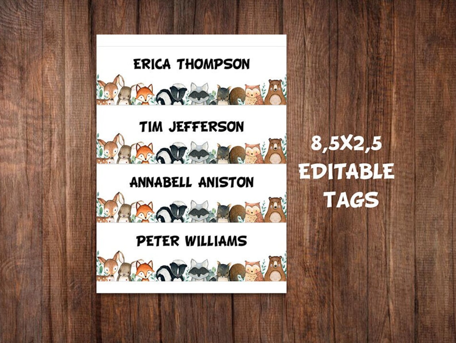 Woodland Classroom Tags, Printable Classroom Labels, Forest Animals ...