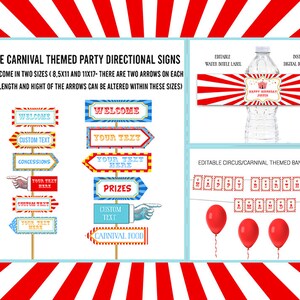 Carnival Theme Party Bundle, Invitations & Decorations, Printable ...