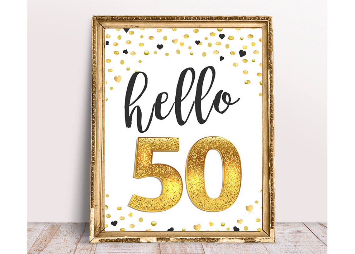 Hello 50 50th Birthday 50th Birthday Party 50th - Etsy España