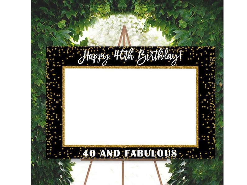 Gold Birthday Photo Prop, 40 and Fabulous, INSTANT DOWNLOAD, 40th ...