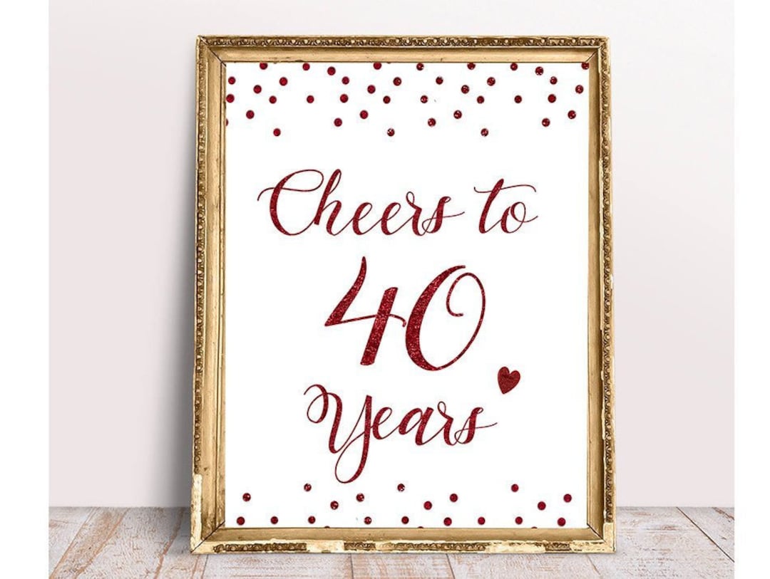 Ruby Red Anniversary Sign, 40th Anniversary Sign,40th Anniversary ...