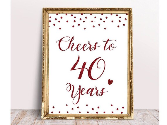 Ruby Red Anniversary Sign 40th Anniversary Sign40th | Etsy