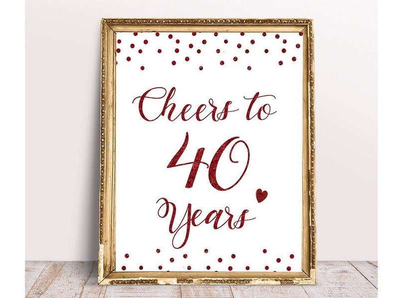 Ruby Red Anniversary Sign, 40th Anniversary Sign,40th Anniversary ...