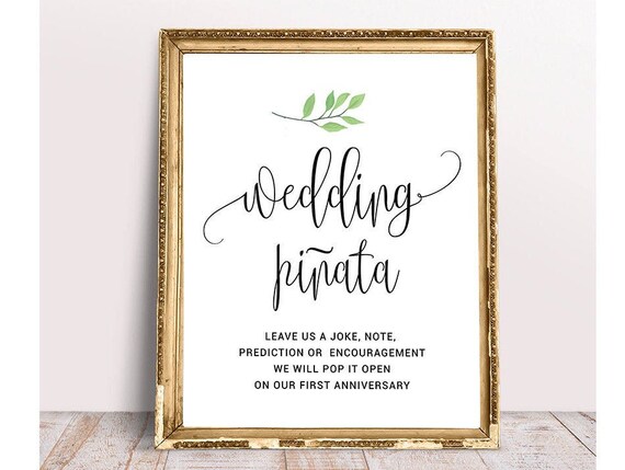 Wedding Pinata Sign Pinata Wedding Guest Book Sign Greenery - Etsy