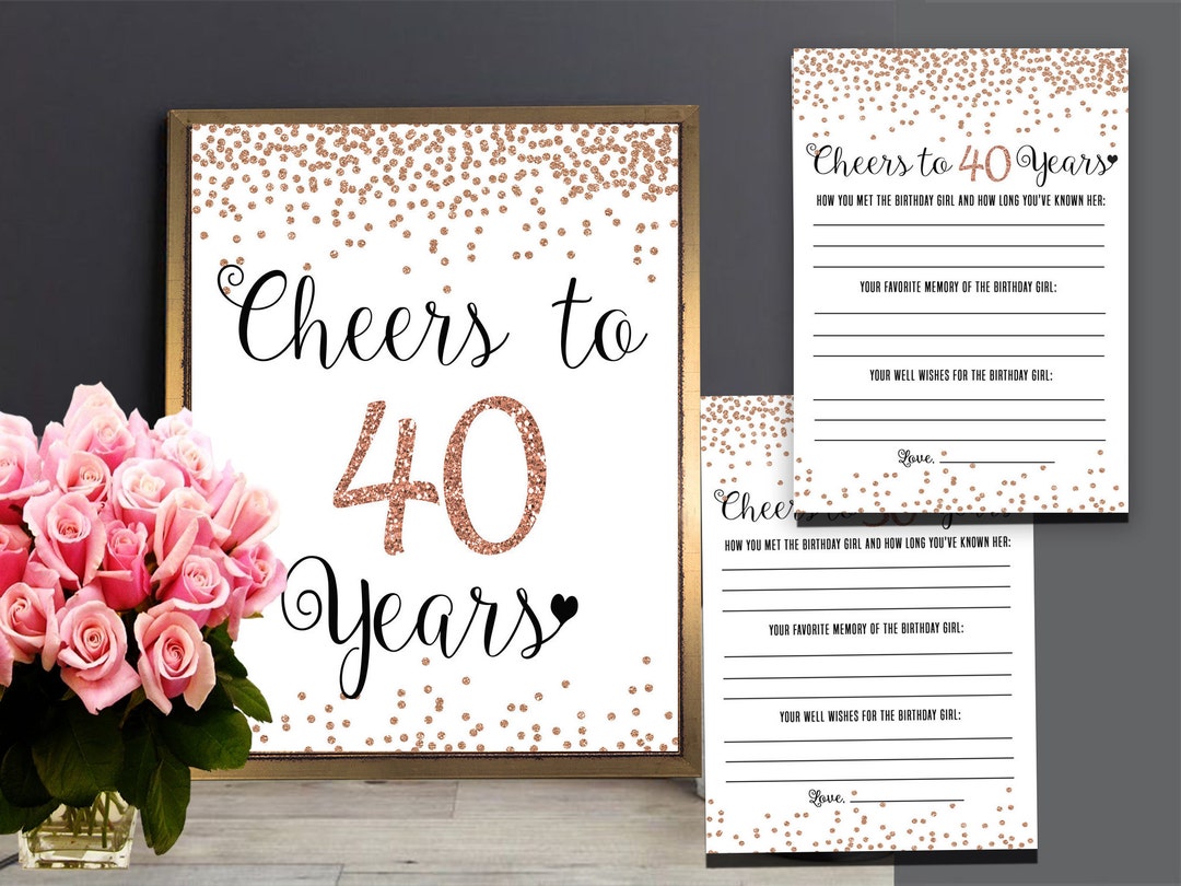 40th Birthday Party Pack, 40th Birthday Sign and Game Card, 40th ...