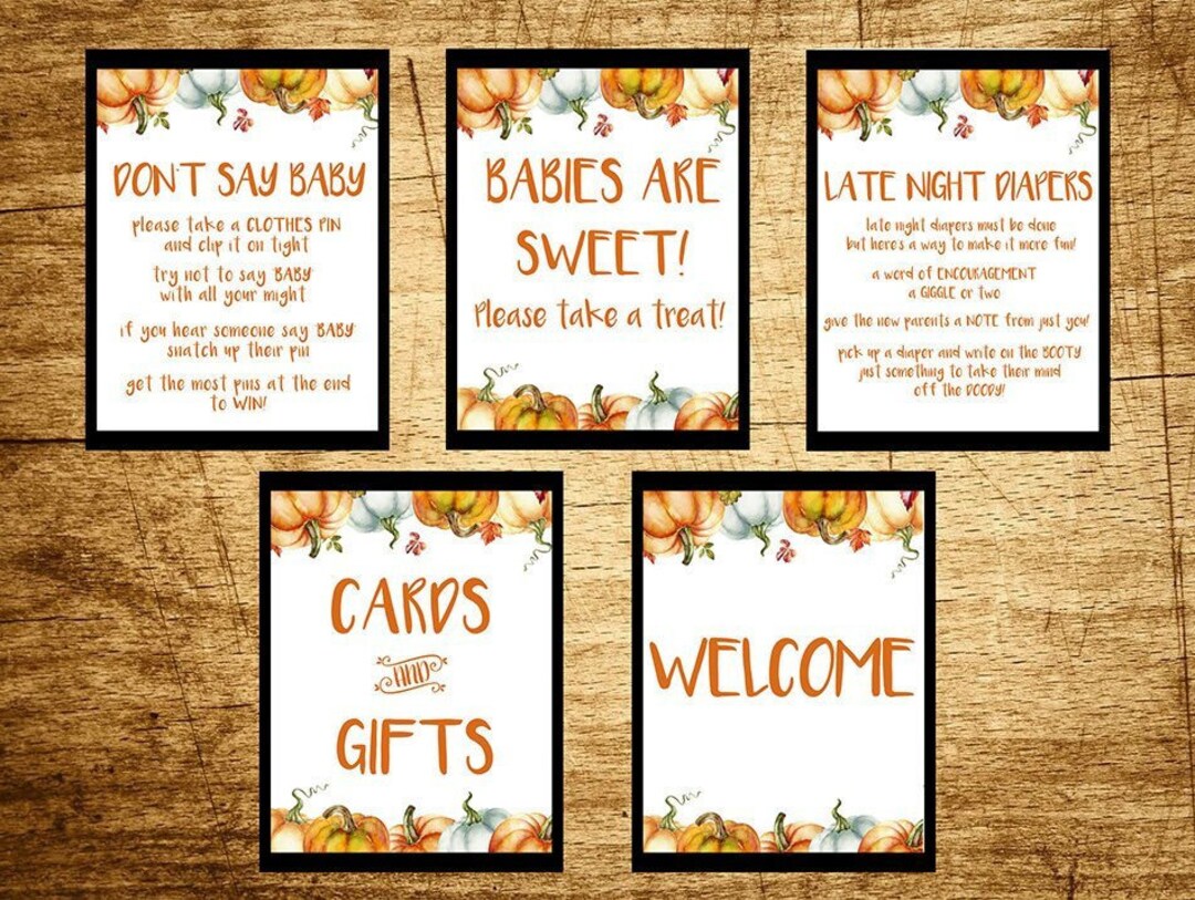 Fall Baby Shower Signs, Fall Shower Sign Pack, Autumn Shower Signs ...