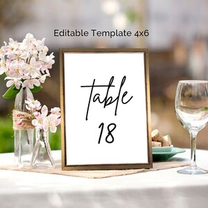 Editable Table Numbers, Printable Table Numbers, Rustic Table Numbers ...