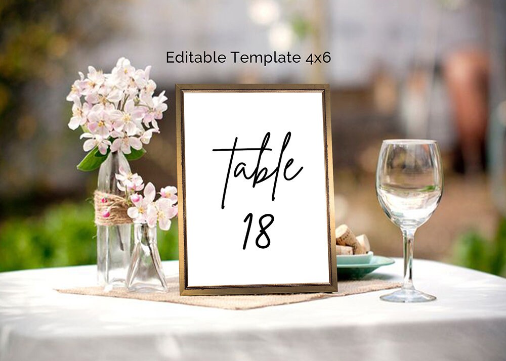 Editable Table Numbers, Printable Table Numbers, Rustic Table Numbers ...