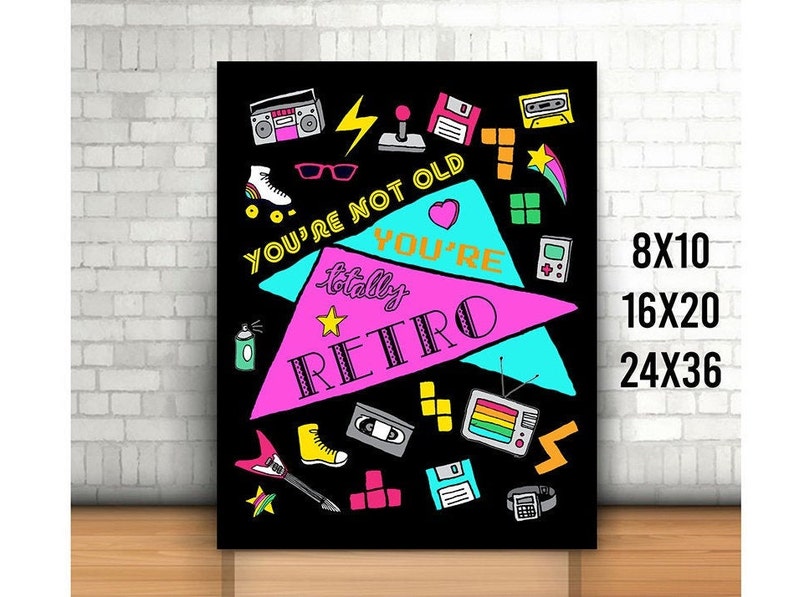 Printable Birthday Sign Retro Party Sign Vintage Party Sign | Etsy