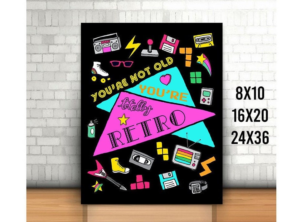 Printable Birthday Sign Retro Party Sign Vintage Party Sign - Etsy