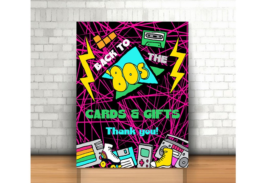Retro Party Signs Bundle, Back to the 80s, 80s Themed Party, Retro ...