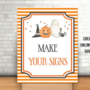 Editable Halloween Baby Shower Sign, Printable Halloween Baby Shower ...