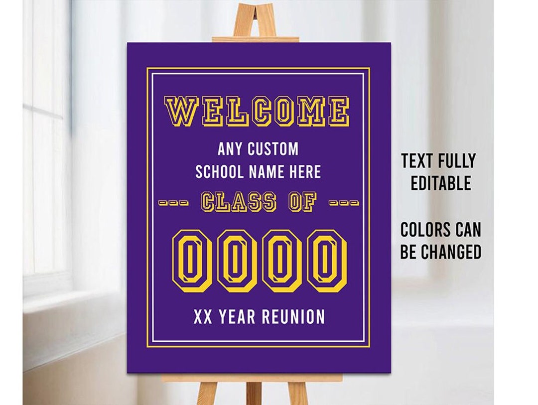 Editable Class Reunion Sign, Printable, Class Reunion Poster, Any Year ...