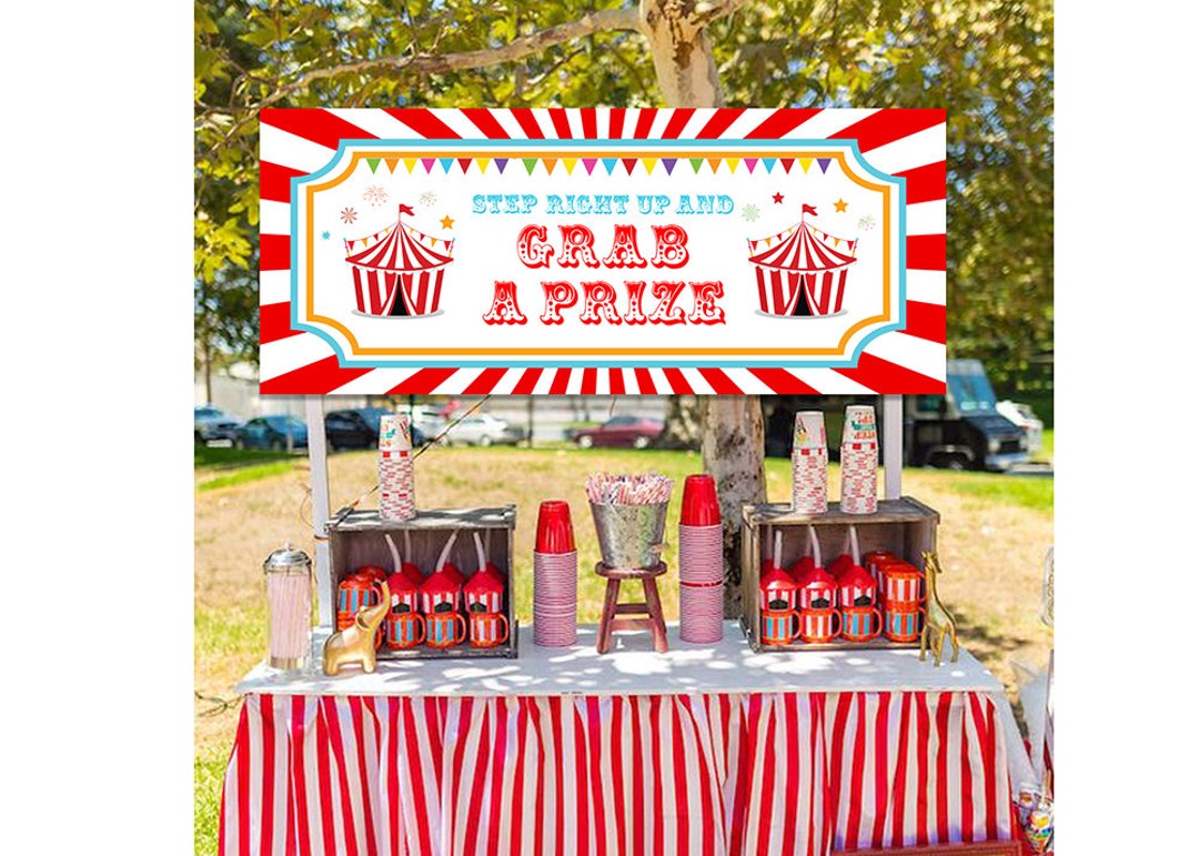 Carnival Birthday Party Printables, Thank You Tags, Grab A Prize Sign ...