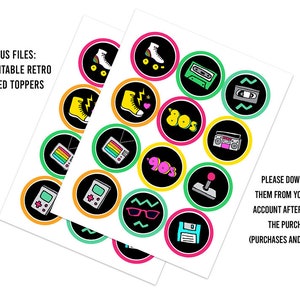 Retro Theme Party Bundle, Invitations & Decorations, Printable Package ...