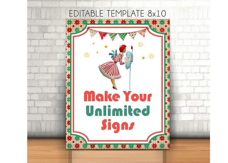 Editable Christmas Party Sign, Printable, Christmas Signs, Christmas ...