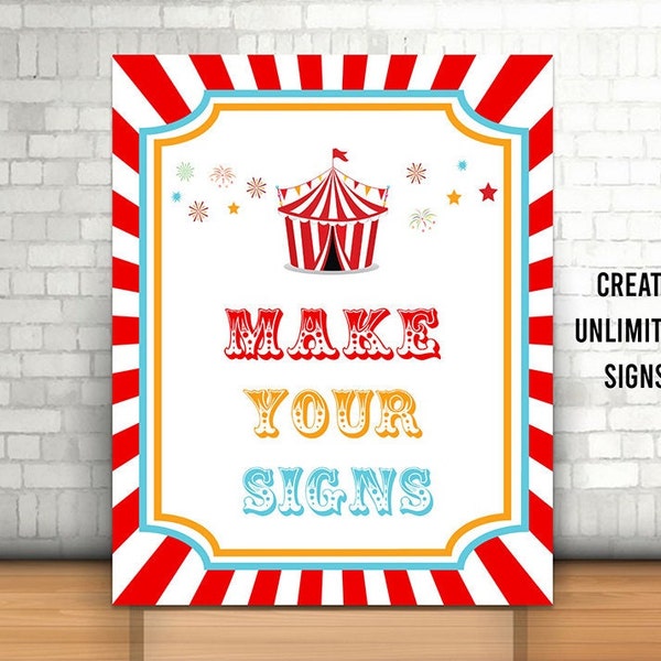 Carnival Party Signs - Etsy