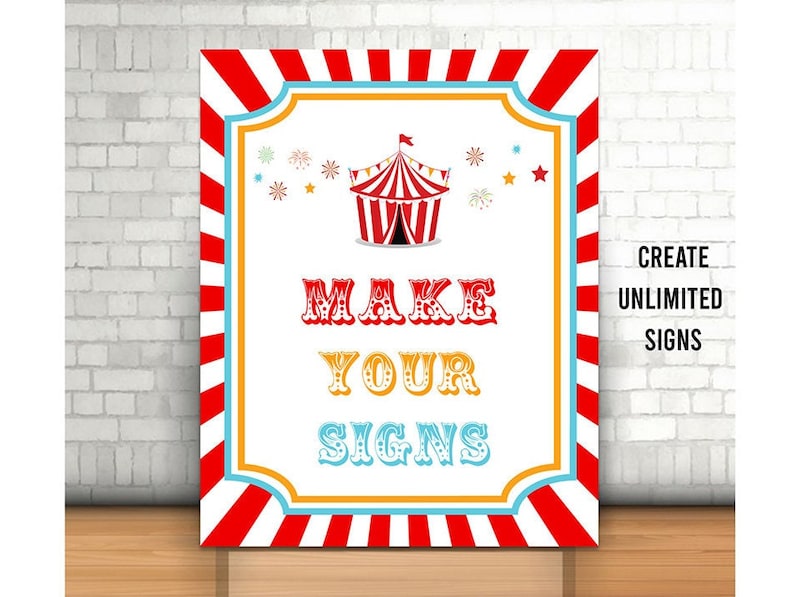 Editable Carnival Party Sign Printable Circus Tent Sign - Etsy
