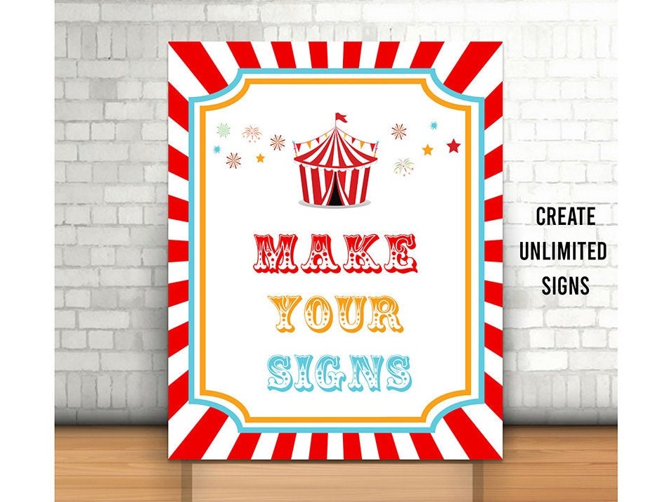 Editable Carnival Party Sign Printable Circus Tent Sign - Etsy Australia